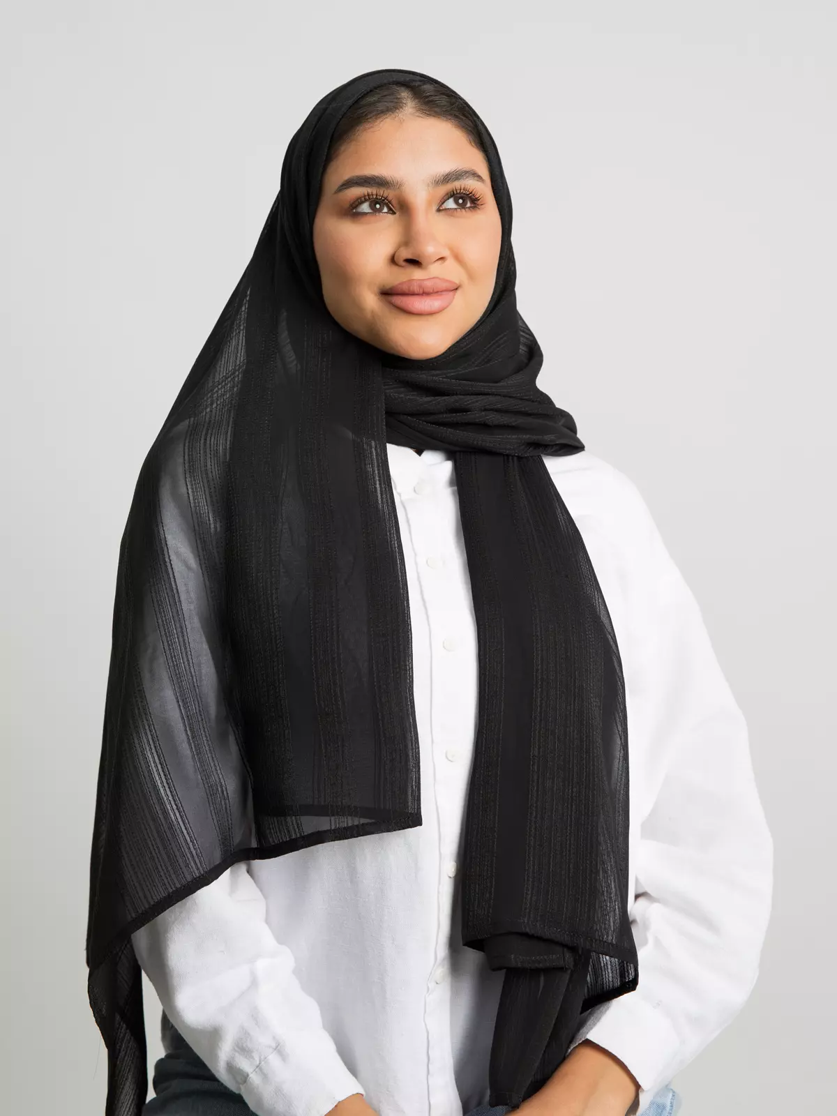 Latest Abayas, Clothing & Tarha Black Laser Tarha | Kaafmeem Hijab ...