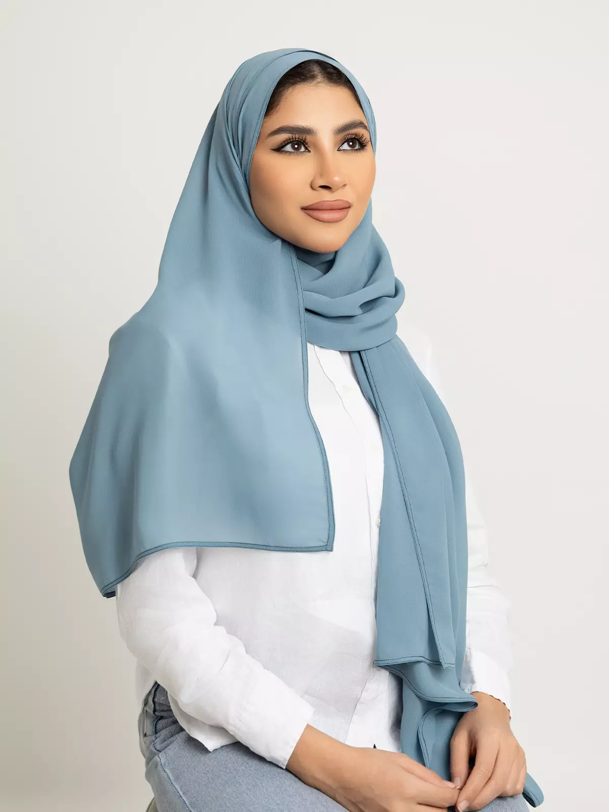 Latest Abayas, Clothing & Tarha Blue Soft Laser Tarha | Kaafmeem Hijab ...