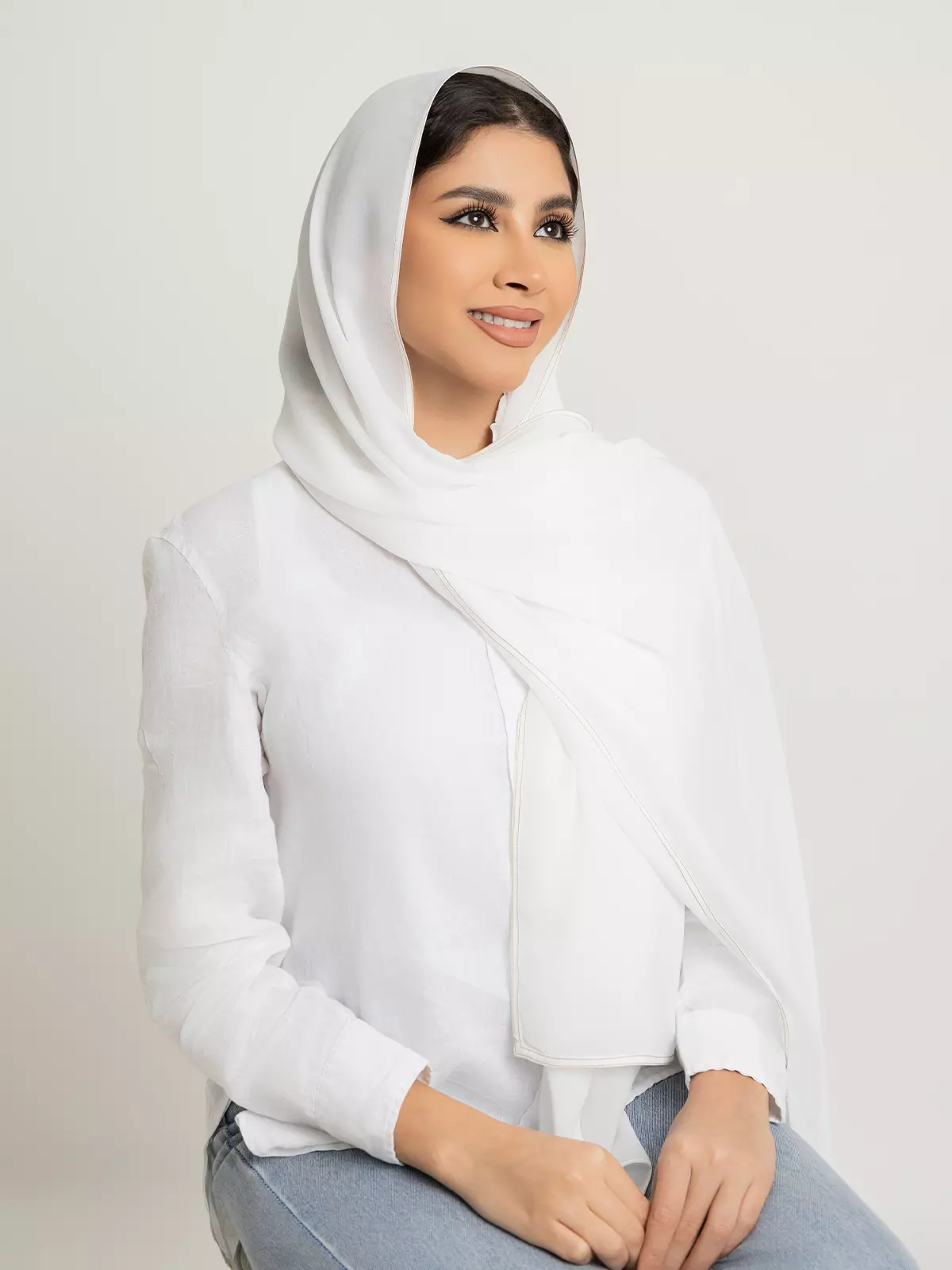 Latest Abayas, Clothing & Tarha White Plain Soft Laser Tarha | Kaafmeem ...