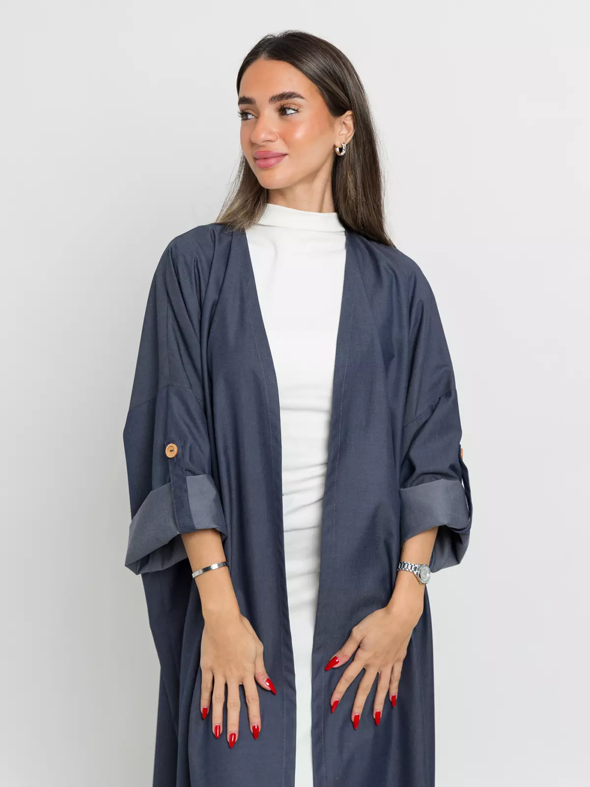 Latest Abayas, Clothing & Tarha Denim Bohemian Abaya | Blue Abaya