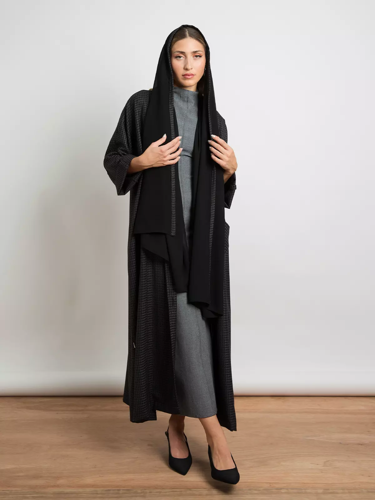 Latest Abayas, Clothing & Tarha Hoodie less winter closed abaya | Black ...