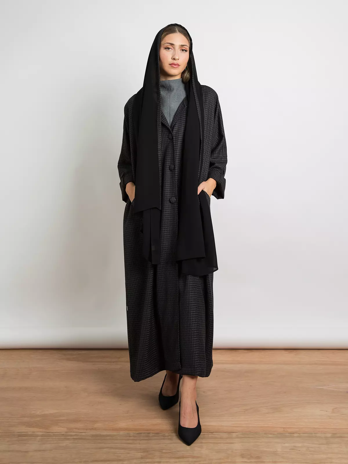 Latest Abayas, Clothing & Tarha Hoodie less winter closed abaya | Black ...