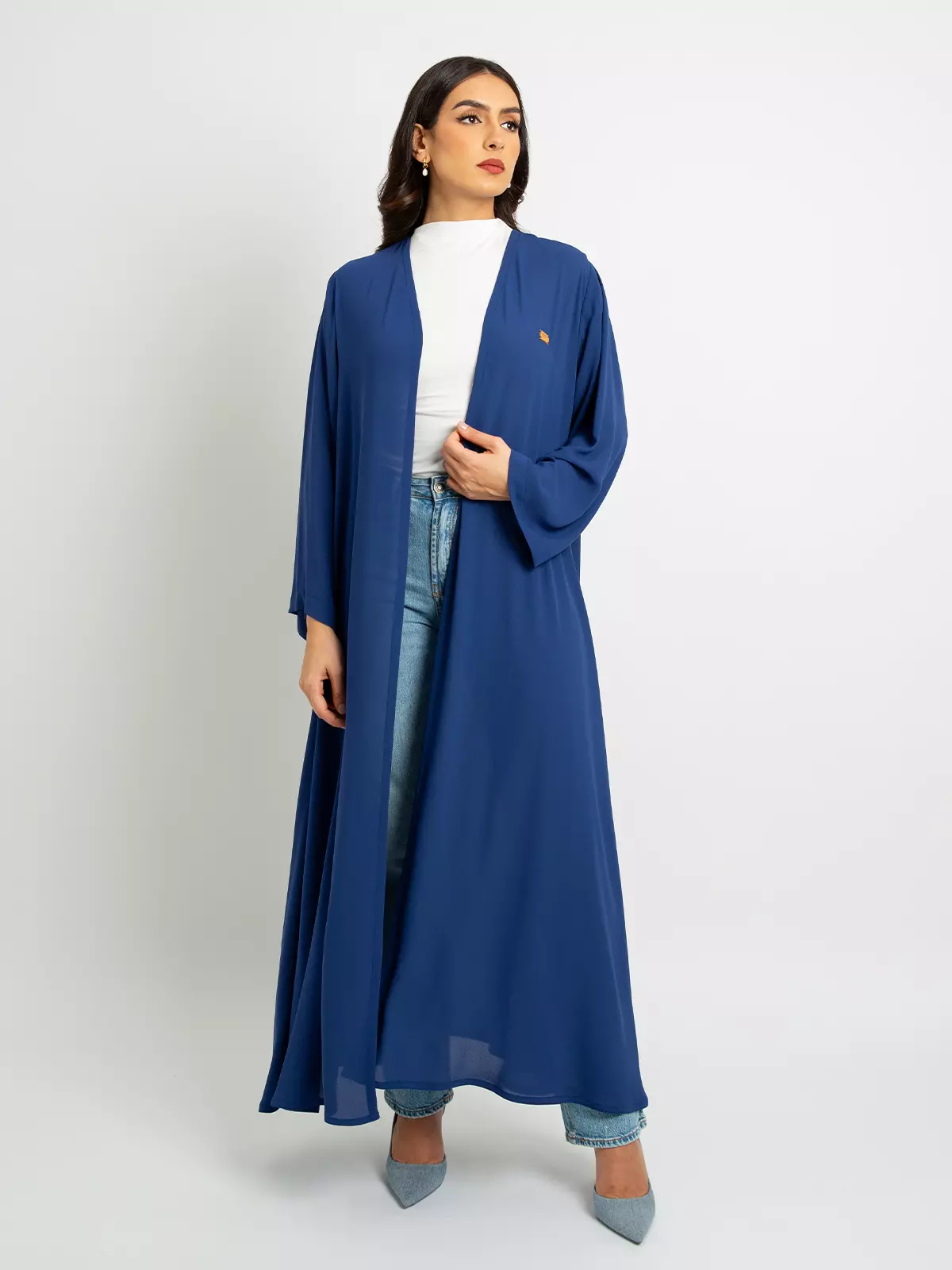 Kaafmeem: Latest Abayas, Clothing & Tarha Dark Blue - A Cut Long Open ...