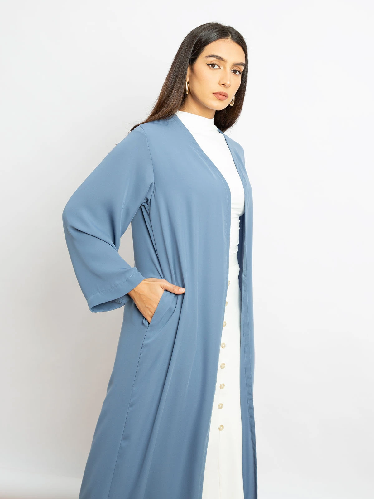 Latest Abayas, Clothing & Tarha Blue light abaya | comfortable classic ...