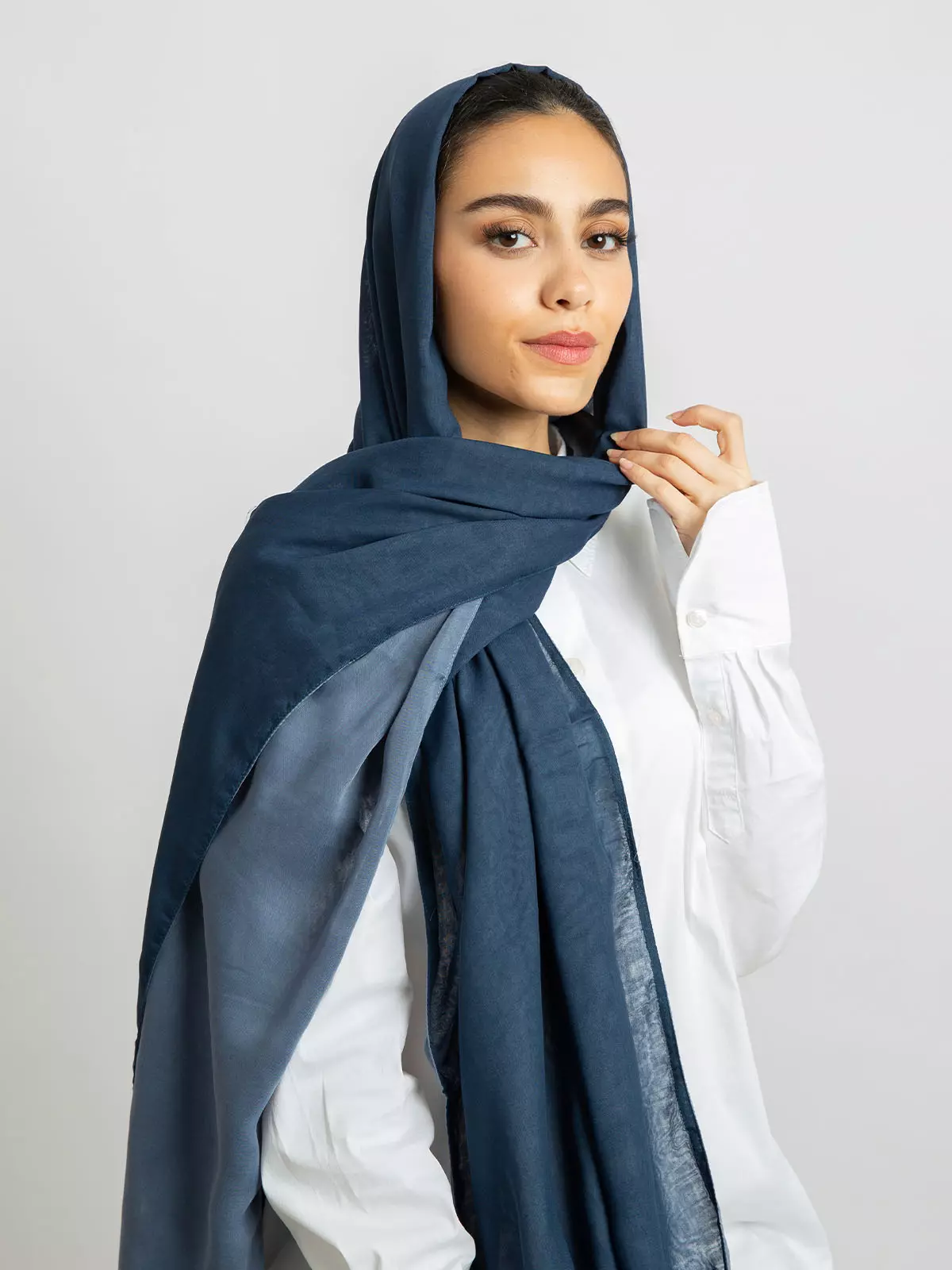 Latest Abayas, Clothing & Tarha Blue voile cotton tarha | Plain double ...