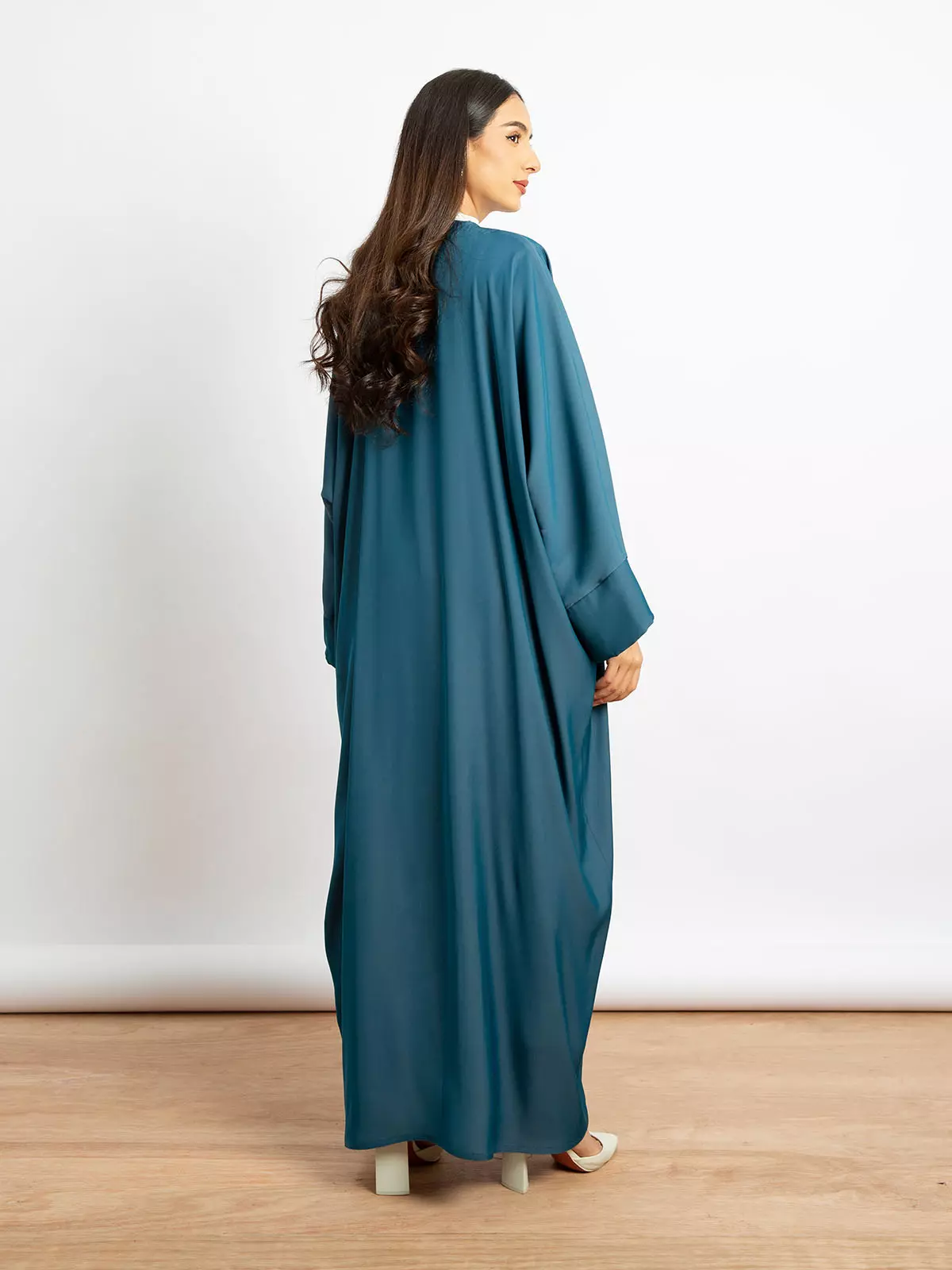 Latest Abayas, Clothing & Tarha Blue open abaya | comfortable crepe abaya