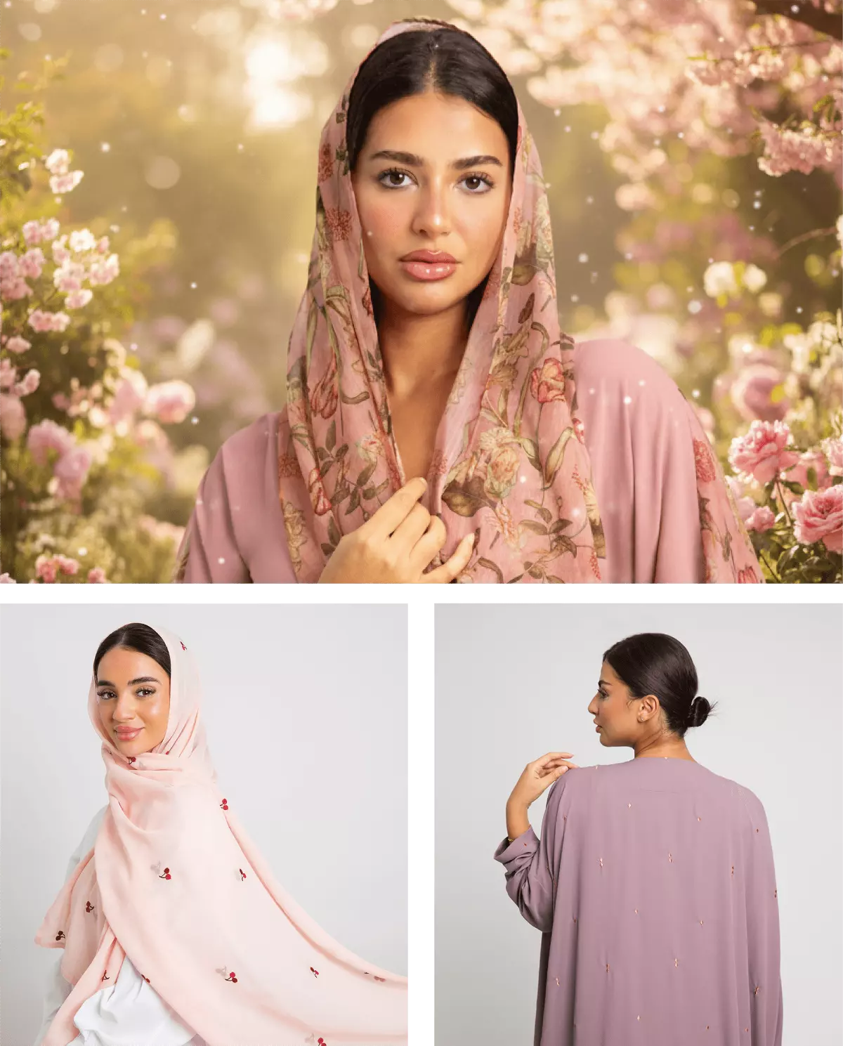 Latest Abayas, Clothing & Tarha من المرأة للمرأة.. اكتوبر الوردي مع كاف ميم