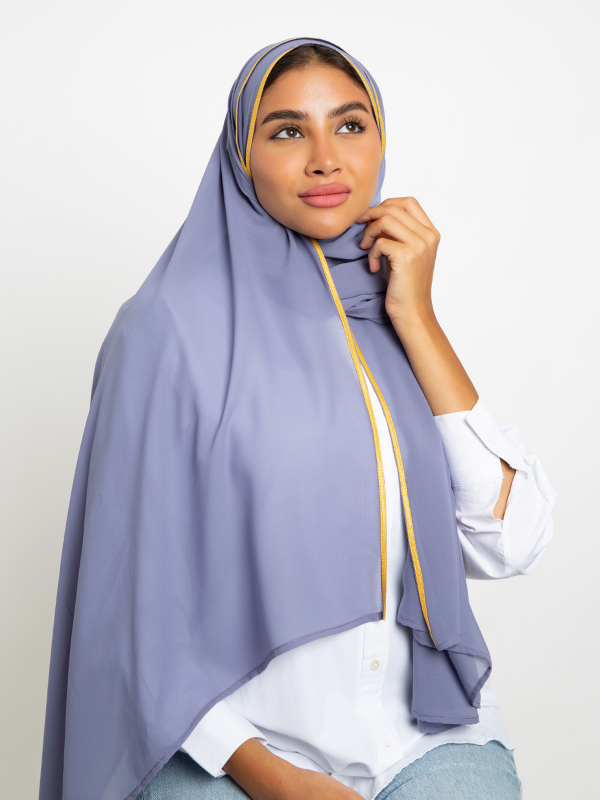 Latest Abayas, Clothing & Tarha Light Purple with Meshlah Kulfa Laser Tarha