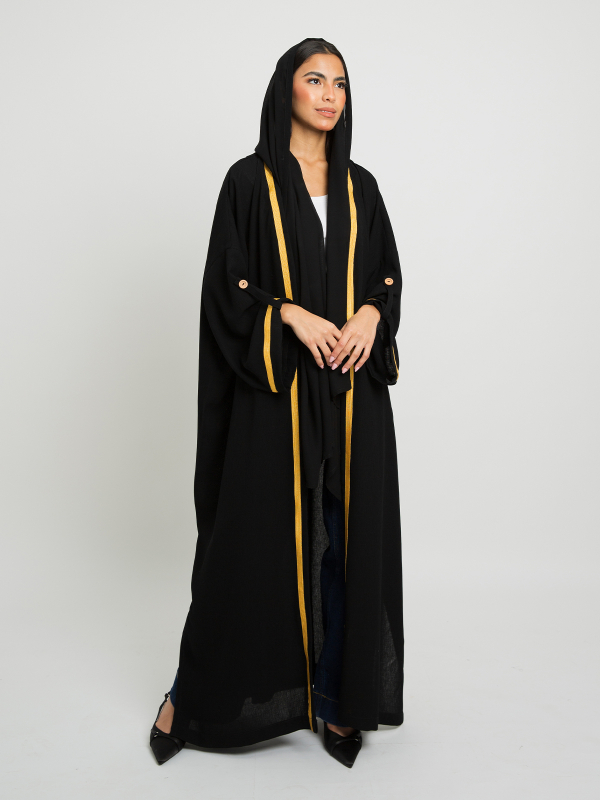 Latest Abayas, Clothing & Tarha Black Bohemian Abaya | Wide fit Abaya ...