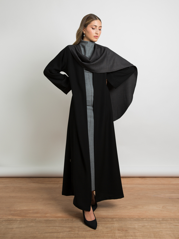 Latest Abayas, Clothing & Tarha Wide regular-cut long open abaya with ...