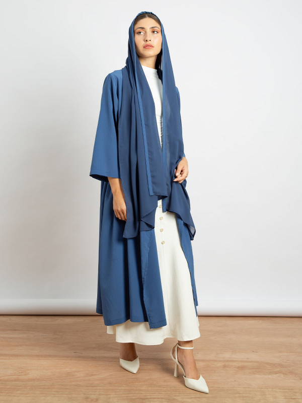 Latest Abayas, Clothing & Tarha Blue comfortable abaya | Fancy open abaya
