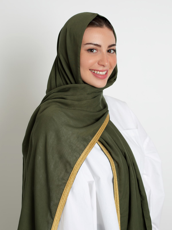 Latest Abayas, Clothing & Tarha Dark Seaweed Meshlah